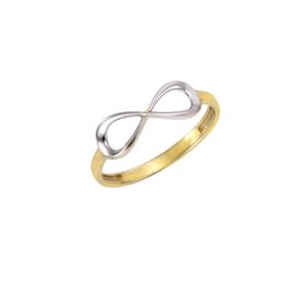 Celesta Damen Fingerring "Gold 375 zweifarbig mit Unendlichkeits-Motiv", 056 (17,8), Gold, gelb, Gold, Fingerringe