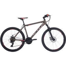 WYLD Mountainbike "Mountainbike Hardtail 26'' Sharp Anthrazit-Rot 21 Gänge", 51cm, 26 Zoll (66,04cm) hinten: 26 Zoll (66,04cm), schwarz, Fahrräder