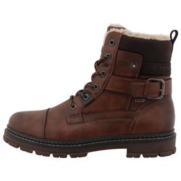 Tom Tailor Herren Winterboots, Gr. 41, braun, Lederimitat, kontrastfarbene Details, Schuhe, mit Tex-Ausstattung, Weite G