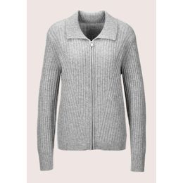 Madeleine Mode MADELEINE Damen Strickjacke "Strickjacke Strickjacke mit Rei&szlig;verschluss", wei&szlig;, Gr. 40, Obermaterial: 90% Schurwolle WV. 10% Kaschmir WS.,