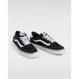 Vans Herren Sneaker "Brooklyn LS", Gr. 47, schwarz-wei&szlig;, Leder, Schuhe, angelehnt an das Design vom Old Skool