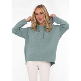 Zwillingsherz Damen Hoodie ""Moin"", gr&uuml;n, Gr. LXL, unifarben, Sweatware, Obermaterial: 70% Baumwolle, 30% Polyester, Sweatshirts, Kapuze, Kordelzug,