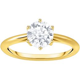 Thomas Sabo Damen Fingerring "Schmuck Silber 925 Ring Solit&auml;r", 54, Silber 925 (recycelt), 2mm, gold, Silber 925 (recycelt), Fingerringe, mit