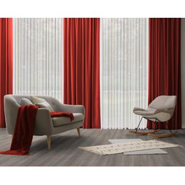 Vorhang WIRTH, B:142cm H:245cm, rot, Jacquard, Polyester, Wohnzimmer, Gardinen, "Dim out"