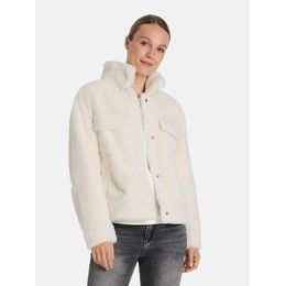 LIEBLINGSST&Uuml;CK LIEBLINGSST&Uuml;CK Damen Pl&uuml;schjacke "MaliL"sanftes wei&szlig;, Gr. 38, unifarben, Web, Obermaterial: 100% Polyester, Jacken, mit aufgesetzten Taschen