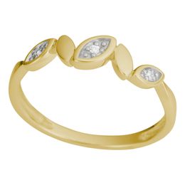 Firetti Damen Fingerring "Schmuck Geschenk Gold 375 Damenring Goldring Tropfen", 19, 0,02 P2 = erkennbare Einschl&uuml;sse, Diamanten Gelbgold 375,