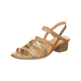 Think! THINK Damen Riemchensandale "Think Sandalen Nappaleder", Gr. 36, beige, Nappaleder, Schuhe