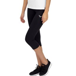 TRIGEMA Damen Leggings "TRIGEMA Capri-Leggings", schwarz, Basic, Gr. M, 85% Polyester (Bioactive), 15% Elasthan, Hosen