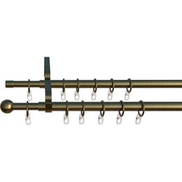 Gardinenstange Indeko, &Oslash;:10mm, gold, Stahl, Gardinenstangen, "Formentor", stufenlos verstellbare Teleskopstange