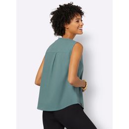 Casual Looks Damen Blusentop, gr&uuml;n, Gr. 40, unifarben, 100% Baumwolle, Blusen