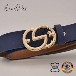 AnnaMatoni Damen Lederg&uuml;rtel "AnnaMatoni Lederg&uuml;rtel Ena Lederg&uuml;rtel Ena", blau, Gr. 105, 100% Leder, G&uuml;rtel