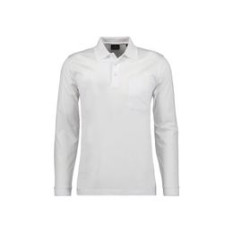 Ragman Herren Poloshirt "Poloshirt Soft Knit Polo Knopf Langarm", wei&szlig;, Gr. XXXL, Obermaterial: 70% Baumwolle CO. 30% Polyester PES., Shirts