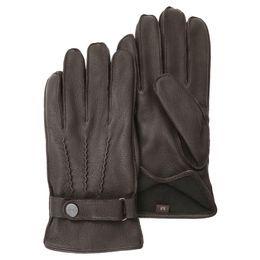 Pearlwood Herren Lederhandschuhe "Planar", braun, Gr. 8,5, unifarben, Ziegenleder, Handschuhe, Verstellbarer Lederriegel