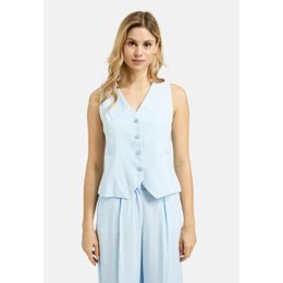Milano Italy Damen Anzugweste, blau, Gr. 38, unifarben, Web, Material: 90% Modal, 10% Polyester, Futter: 100% Viskose, Westen
