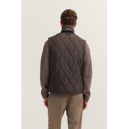 Bugatti Herren Steppweste "Airseries", braun, Gr. 58, unifarben, 100% Polyester, Westen, Regular Fit mit Wellensteppung
