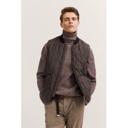 Bugatti Herren Steppweste "Airseries", braun, Gr. 52, unifarben, 100% Polyester, Westen, Regular Fit mit Wellensteppung
