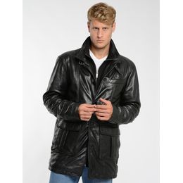 JCC Herren Lederjacke "3102236", schwarz, Gr. 58, Obermaterial: 100% Lammleder. Innenfutter oben: 100% Polyester. Innenfutter unten: 100% Baumwolle.