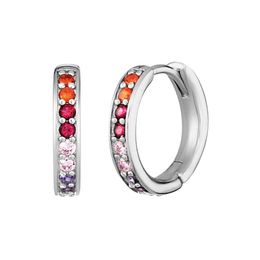 Engelsrufer Damen Paar Creolen "Keep it so simple", 13, Silber 925 (Sterlingsilber), bunt, Silber 925 (Sterlingsilber), Ohrringe, mit Zirkonia