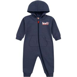 LEVI'S KIDS M&auml;dchen Overall "POSTER LOGO PLAY ALL DAY", Gr. 18M, blau, Sweatware, Obermaterial: 60% Baumwolle, 40% Polyester, Overalls, UNISEX