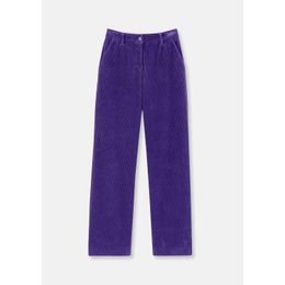 Madeleine Mode MADELEINE Damen Culotte "Culotte mit Spitze Culotte aus samtweichem Feincord", blau, Gr. 42, Obermaterial: 93% Baumwolle CO. 5% Modal CMD. 2%