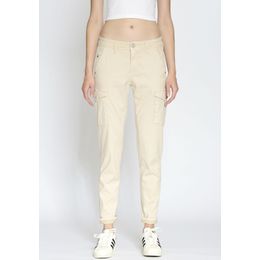 Gang Damen Cargojeans "94AMELIE CARGO", beige, Gr. 32, Denim/Jeans, Obermaterial: 64% Lyocell, 32% Baumwolle, 4% Elasthan, Jeans