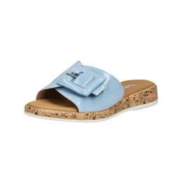 Gabor COMFORT Damen Pantolette "Gabor Comfort Pantoletten Leder", Gr. 38,5, blau, Leder, Schuhe