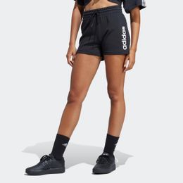 Damen Shorts "W LIN FT SHO", schwarz-weiß, Gr. XS, adidas Sportswear, Obermaterial: 100% Baumwolle, Hosen