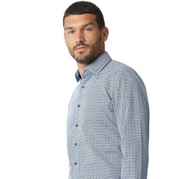 Venti Herren Businesshemd "Venti Businesshemd Langarm Print", blau, Gr. 41, bedruckt, 100% Baumwolle, Hemden