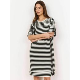 soyaconcept Damen Jerseykleid "Soya Concept Dress SC-BARNI 34", schwarz-wei&szlig;, Gr. XS, Obermaterial: 48% Modal, 48% Polyester, 4% Elasthan, Kleider