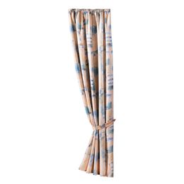 Weckbrodt-Gardinen Vorhang WECKBRODT, B:140cm H:175cm, beige, Polyester, Wohnzimmer, Gardinen, "Matteo", Satin, bedruckt, leichte Qualit&auml;t, mit Raffhalter, Gardine,