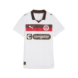 Puma Damen Poloshirt "FC St. Pauli 25/26 Ausw&auml;rtstrikot Damen", wei&szlig;, Gr. XS, gestreift, Obermaterial: 100% Polyester. Kragen: 3% Elasthan, 97%