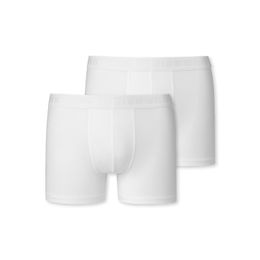 Schiesser Jungen Boxershorts "Boxershort 2er Pack", Gr. 176, wei&szlig;, Obermaterial: 95% Baumwolle CO. 5% Elasthan EL., Unterhosen