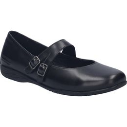 Josef Seibel Damen Ballerina "Fenja 35, black-black", Gr. 39, schwarz, Obermaterial: 100% Rindsleder Leather cow., Schuhe