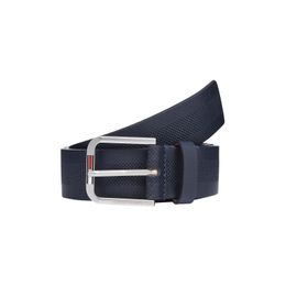 Tommy Jeans Herren Ledergürtel "TJM AUSTIN 3.5 cm breit", blau, Gr. 115, unifarben, Rindsleder, Gürtel, Einfachdornschließe mit Logo, weiche Haptik