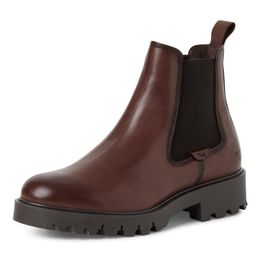 Tamaris Damen Chelseaboots, Gr. 37, braun, Leder, Schuhe