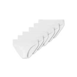 Schiesser Damen Slip "Slip 6er Pack", Gr. 38, wei&szlig;, Obermaterial: 95% Baumwolle CO. 5% Elasthan EL., Unterhosen
