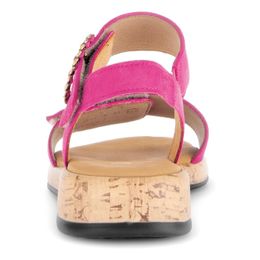 Gabor Damen Keilsandalette "RHODOS", Gr. 37, pink, Ziegenveloursleder, unifarben, Schuhe, Riemchensandale, Komfortschuh, Sommerschuh mit h&uuml;bscher