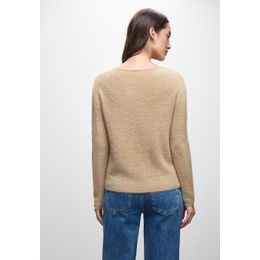 Street One Damen Strickpullover, beige, Gr. 46, unifarben, Stoff, 78% Polyamid, 12% Polyacryl, 10% Baumwolle, Pullover, Grobstrick