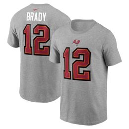 Nike Damen T-Shirt "Nike Shirt Tampa Bay Buccaneers Nike Brady 12", grau, Gr. L, 80% Baumwolle, 20% Polyester, Shirts