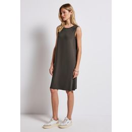 Street One Damen Sommerkleid, braun, Gr. 42, unifarben, Stoff, 95% Viskose, 5% Elasthan, Kleider, aus Viskose