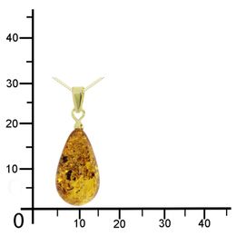 OSTSEE-SCHMUCK Damen Kette mit Anh&auml;nger "OSTSEE-SCHMUCK Kette mit Anh&auml;nger Tropfen ca. 17 mm lang", 42cm, Silber 925 (Sterlingsilber), L: 42, gold,