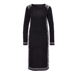 GOLDNER Damen Strickkleid "Jacquard Strickkleid"schwarz, silbergrau, gemustert, Gr. 46, Kleider