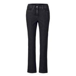 GOLDNER Damen Regular-fit-Jeans "Kurzgr&ouml;&szlig;e Denimhose mit Stretchkomfort", schwarz, Gr. 24, Obermaterial: 78% Baumwolle CO. 20% Polyester PES. 2%