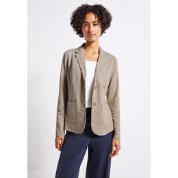 Street One Damen Kurzblazer, gr&uuml;n, Gr. 44, unifarben, Web, Obermaterial: 93% Baumwolle, 7% Elasthan; Futter: 100% Elasthan, Blazer, aus Baumwolle mit