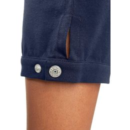 H.I.S. H.I.S Damen Caprihose, Gr. 56, blau, Single Jersey, Obermaterial: 94% Baumwolle, 6% Elasthan, unifarben, Basic, Hosen, mit verstellbarem Saum,