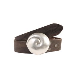 Damen Lederg&uuml;rtel, braun, Gr. 120, RETTUNGSRING G&Uuml;RTEL, unifarben, Rindsleder, G&uuml;rtel