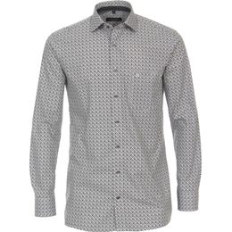 Casamoda Herren Businesshemd "Casamoda Businesshemd Langarm Print", grau, Gr. 41, bedruckt, 100% Baumwolle, Hemden
