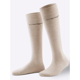 w&auml;schepur W&Auml;SCHEPUR Damen Kniestr&uuml;mpfe, Gr. 4, beige, 78% Baumwolle, 20% Polyamid, 2% Elasthan, Socken