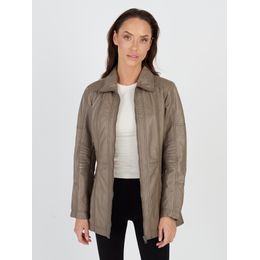 JCC Damen Lederjacke "31023631", grau, Gr. 42, Obermaterial: 100% Lammleder; Futter: 100% Polyester, Jacken
