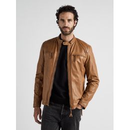 JCC Herren Lederjacke "Macadam", braun, Gr. M, Obermaterial: 100% Lammleder; Futter: 100% Baumwolle; &Auml;rmelfutter: 100% Polyester, Jacken